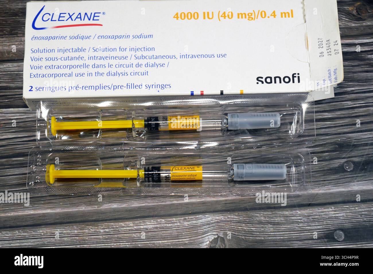 Cairo, Egypt, August 6 2025: Clexane Enoxaparin sodium by Sanofi, an ...