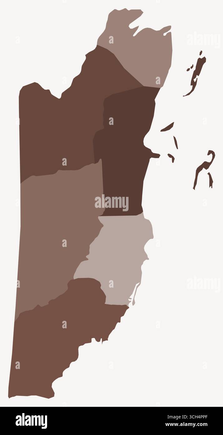 Map of Belize with regions. Just a simple country border map with ...