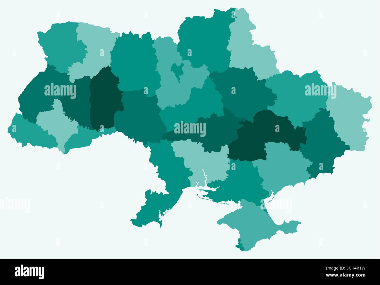 Map of Ukraine with regions. Just a simple country border map with ...