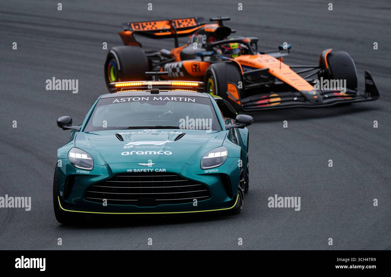 McLaren's Oscar Piastri behind the safety car during the Dutch Grand ...