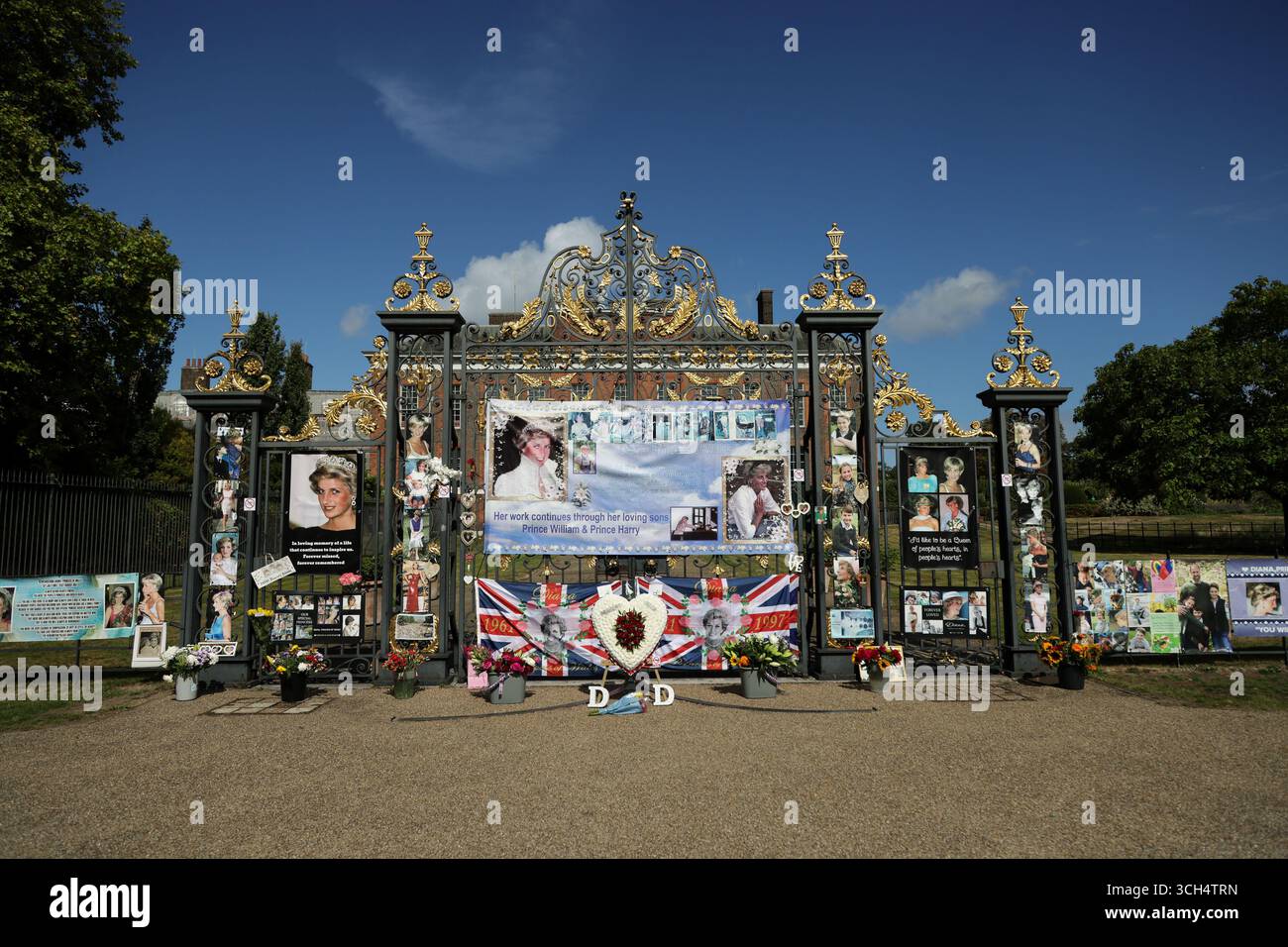 London UK 31 Aug 2025 Pictures And Posters Displayed At The Gates Of london-uk-31-aug-2025-pictures-and-posters-displayed-at-the-gates-of