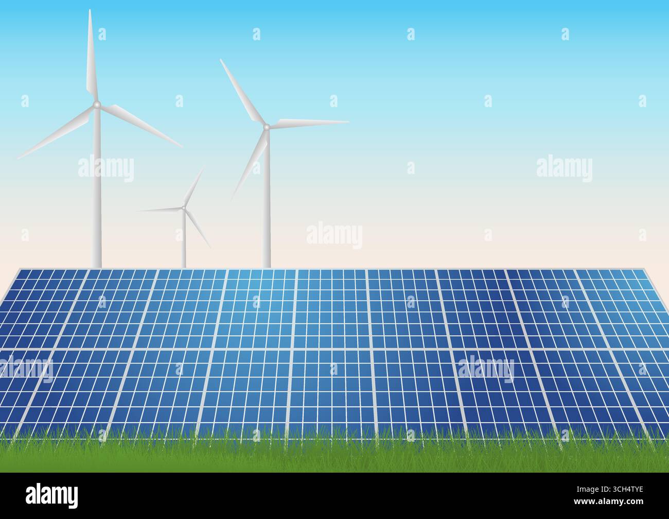 Solar Cell. Solar Panel on Roof with Wind Turbine. Renewable Energy ...