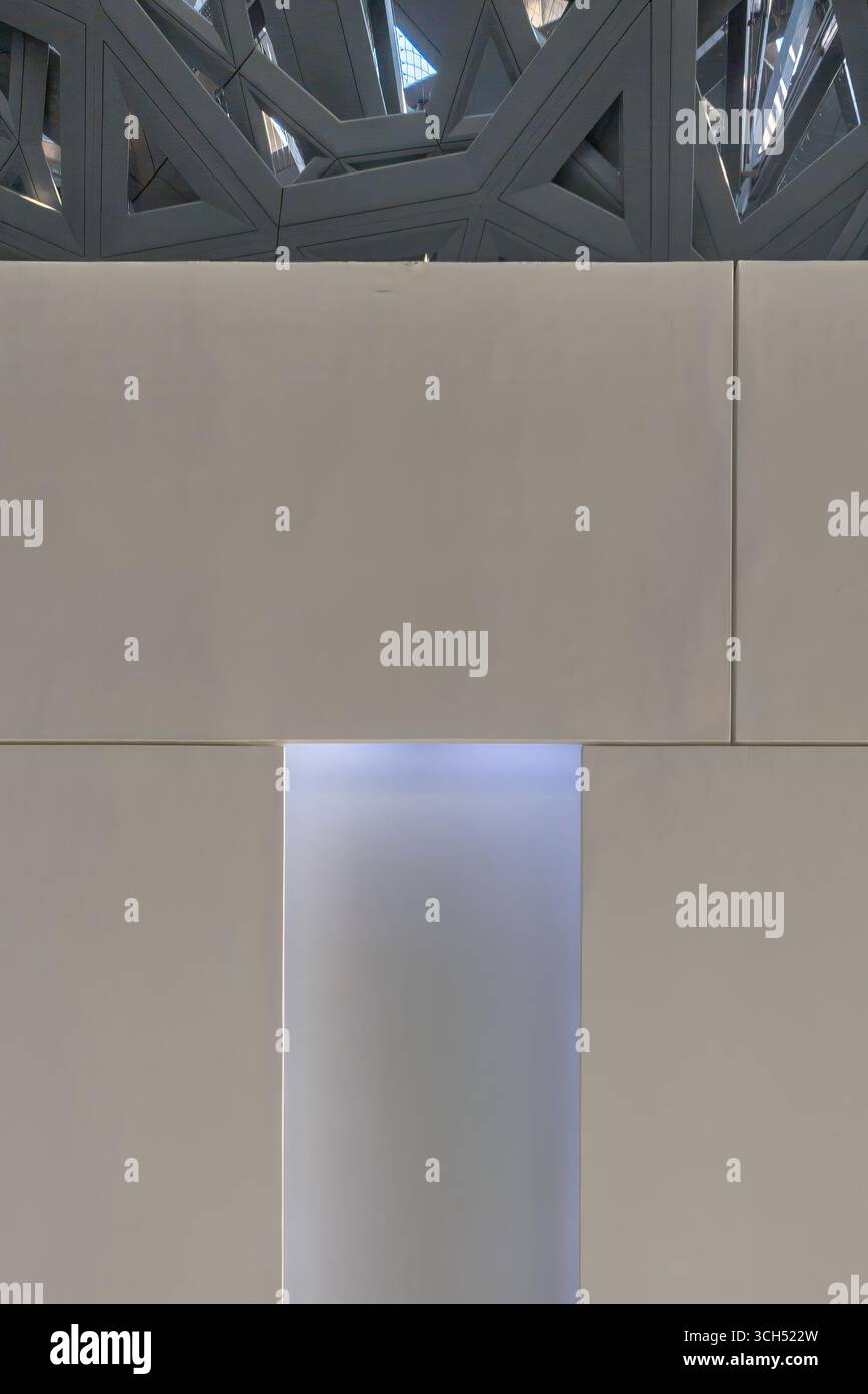 UAE - Abu Dhabi - Louvre Abu Dhabi - Minimal wall and glowing niche ...