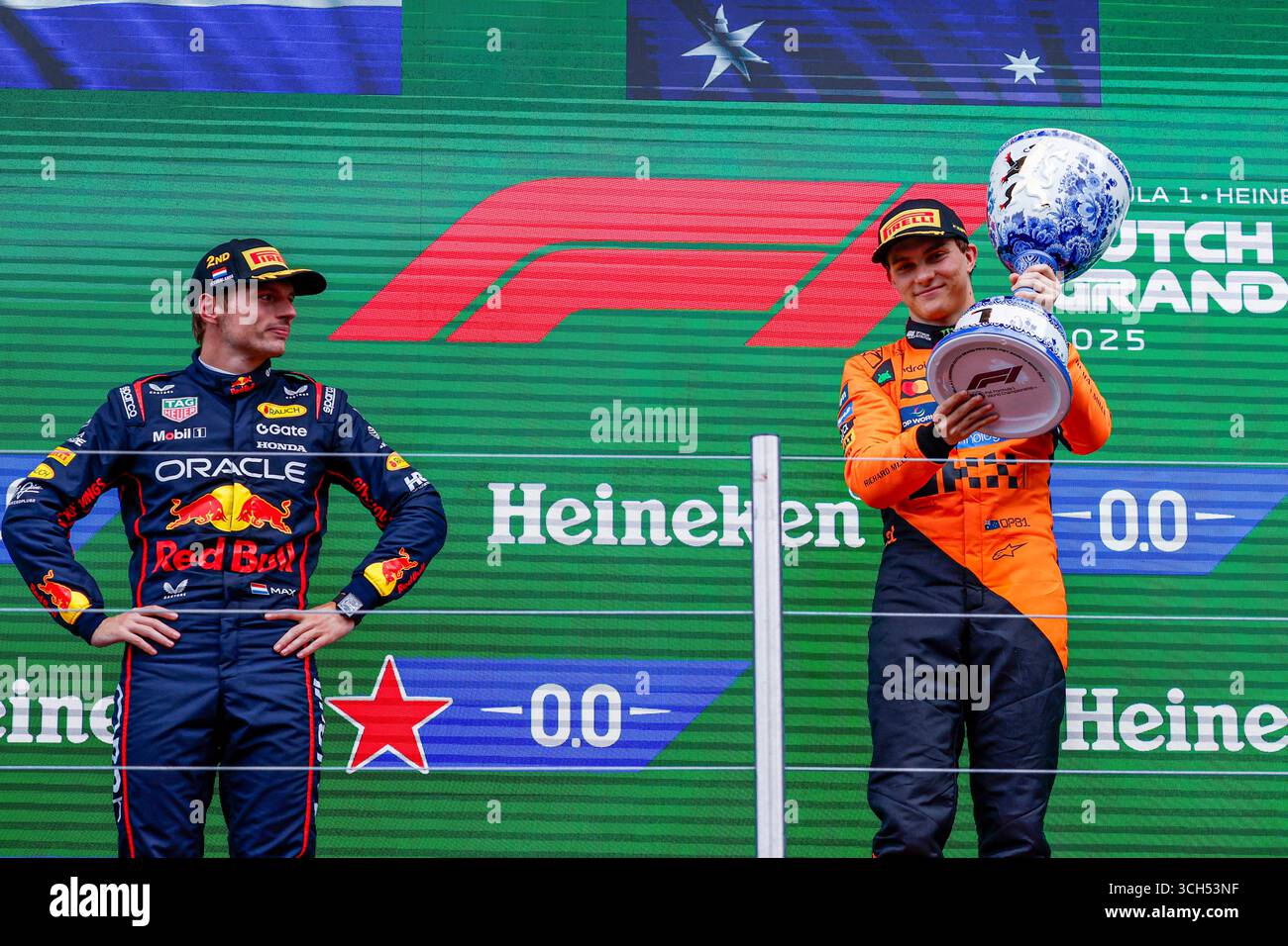 podium ceremony, winner Oscar Piastri of Australia and McLaren F1 Team ...