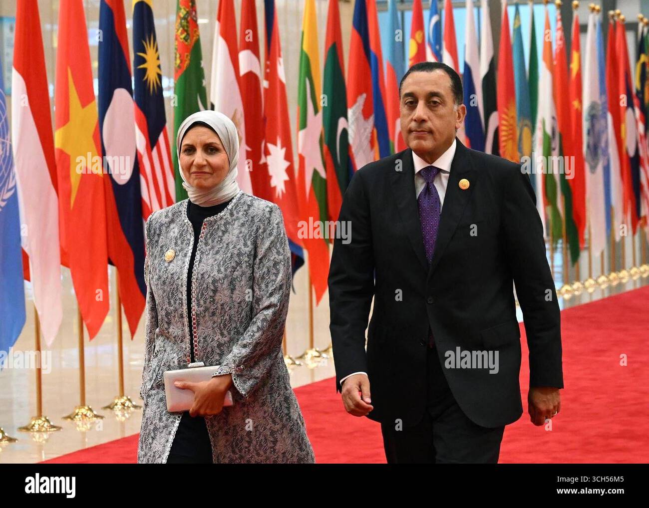 Egyptian Prime Minister Mostafa Madbouly attends an official dinner ...