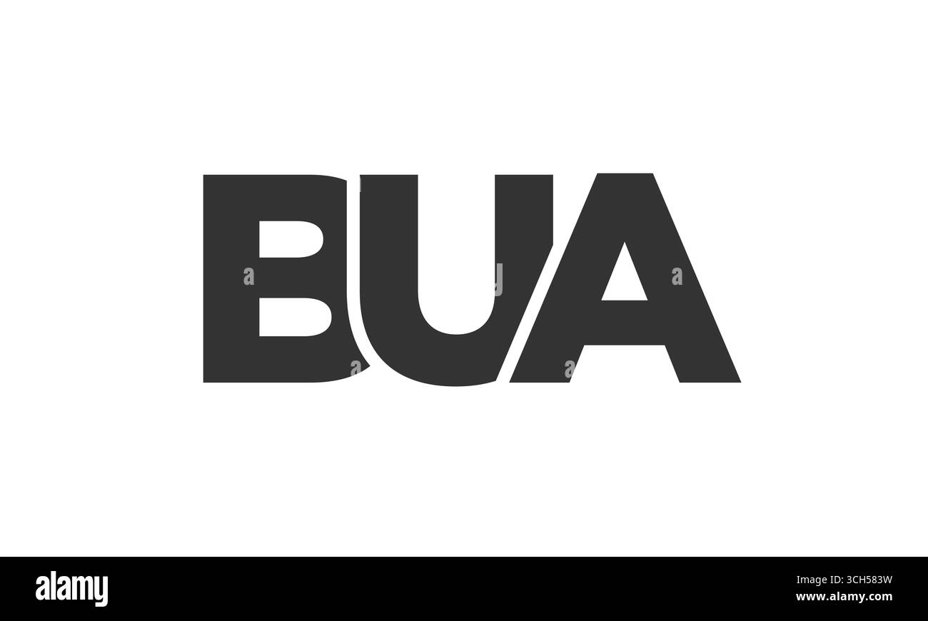 BUA logo design template with strong and modern bold text. Initial ...