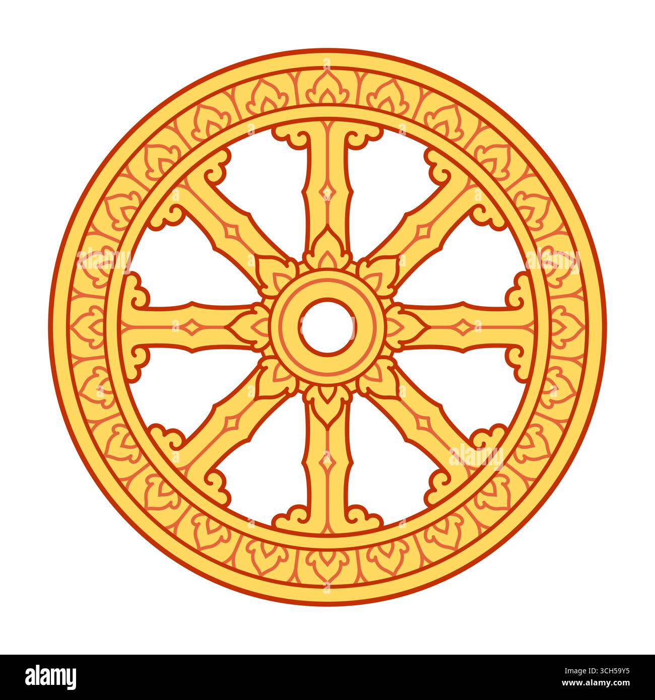 Theravada dhamma wheel hi-res stock photography and images - Alamy