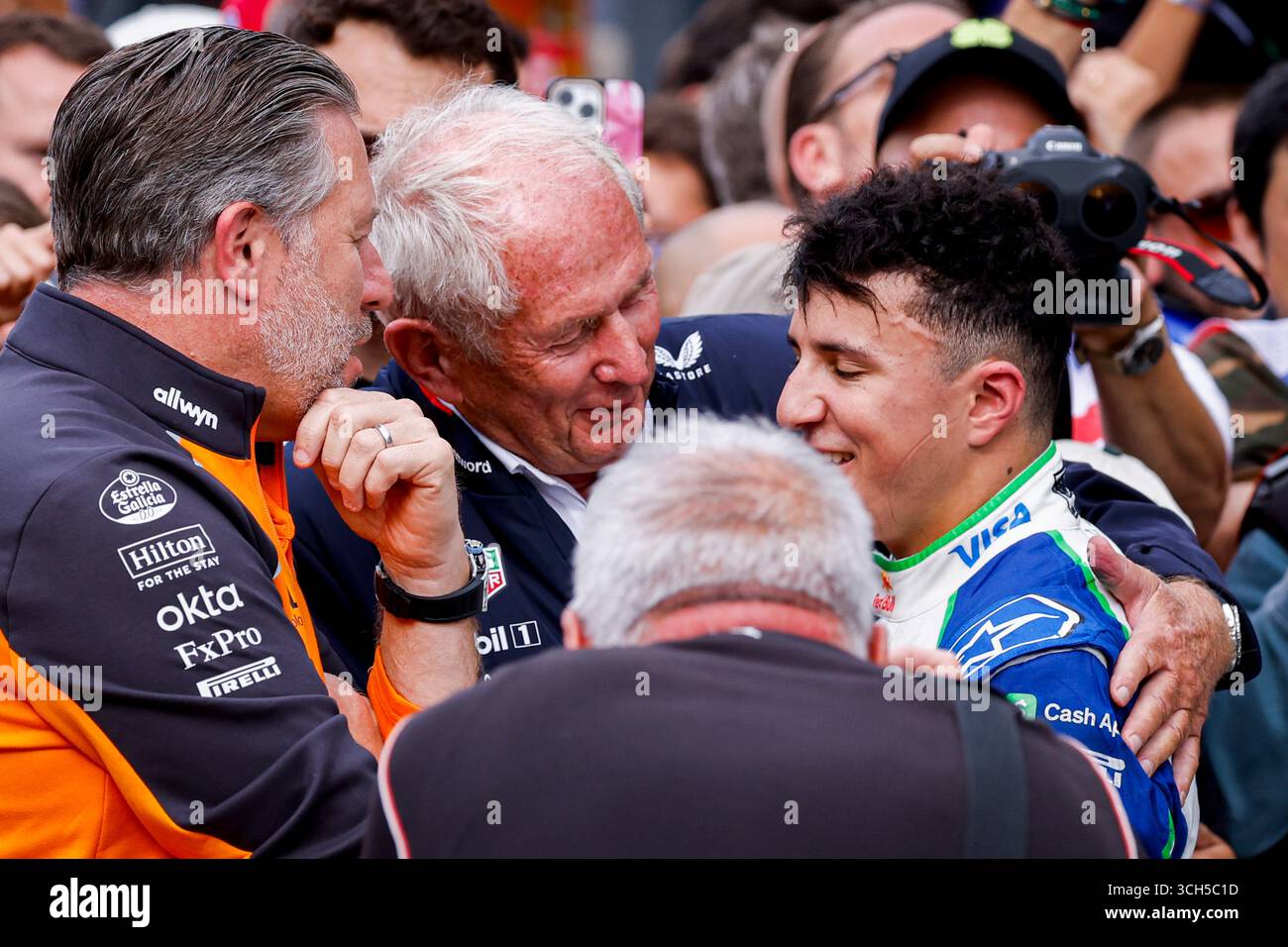 P3 finisher Isack Hadjar of France and Visa Cash App Racing Bulls is ...