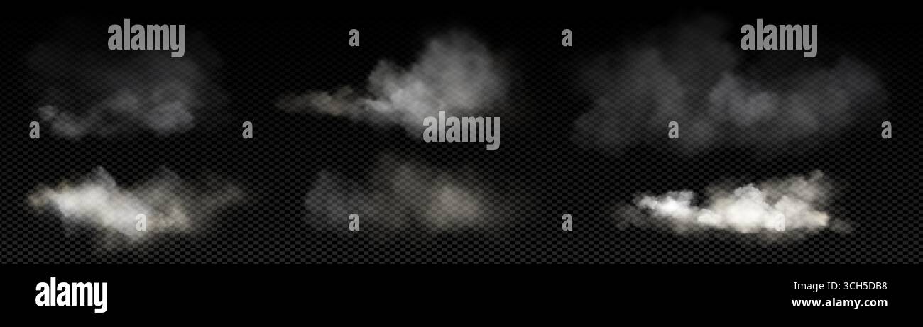 Fog, smoke, white smog clouds on the floor, morning fog over the ground ...