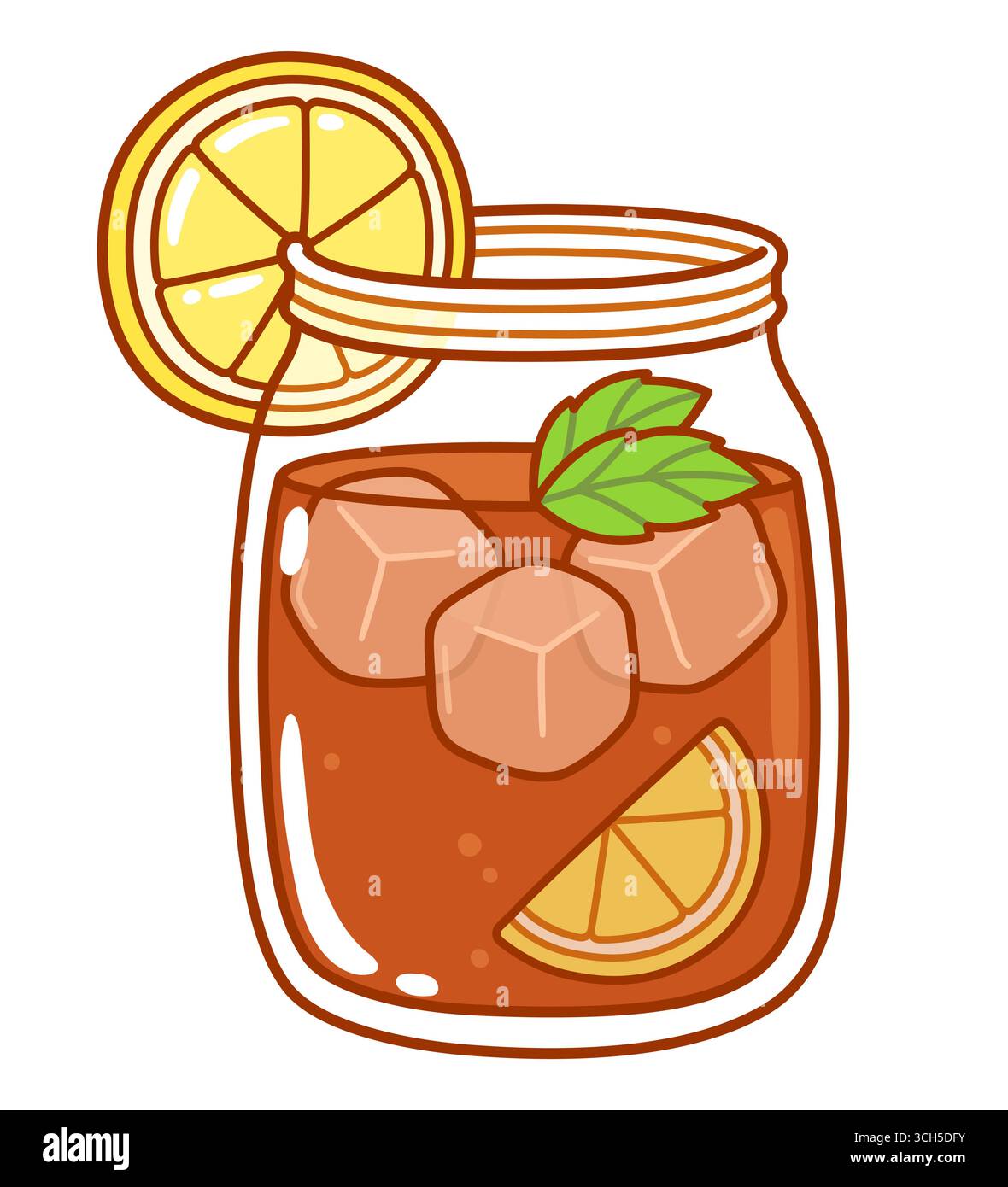 Iced tea jar Stock Vector Images - Alamy