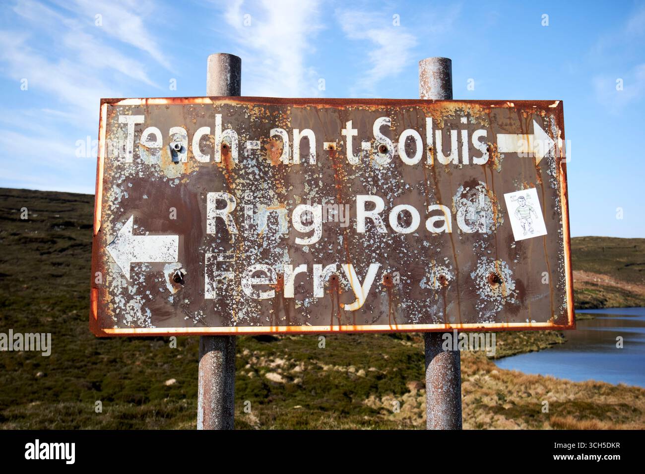 old weathered directions sign for the lighthouse teach an tsoluis and ...
