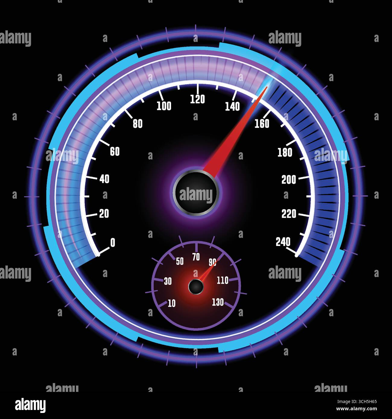 Neon speedometer odometer speed hi-res stock photography and images - Alamy