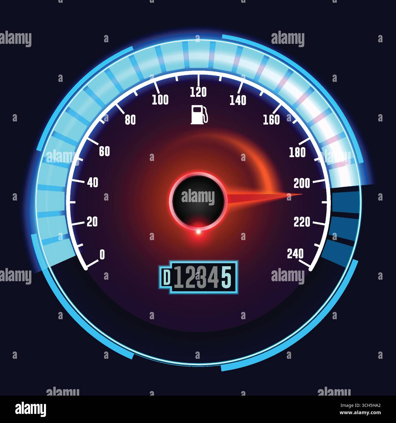 Speedometer Bar with Dazzling Light and Attractive Design Stock Vector ...