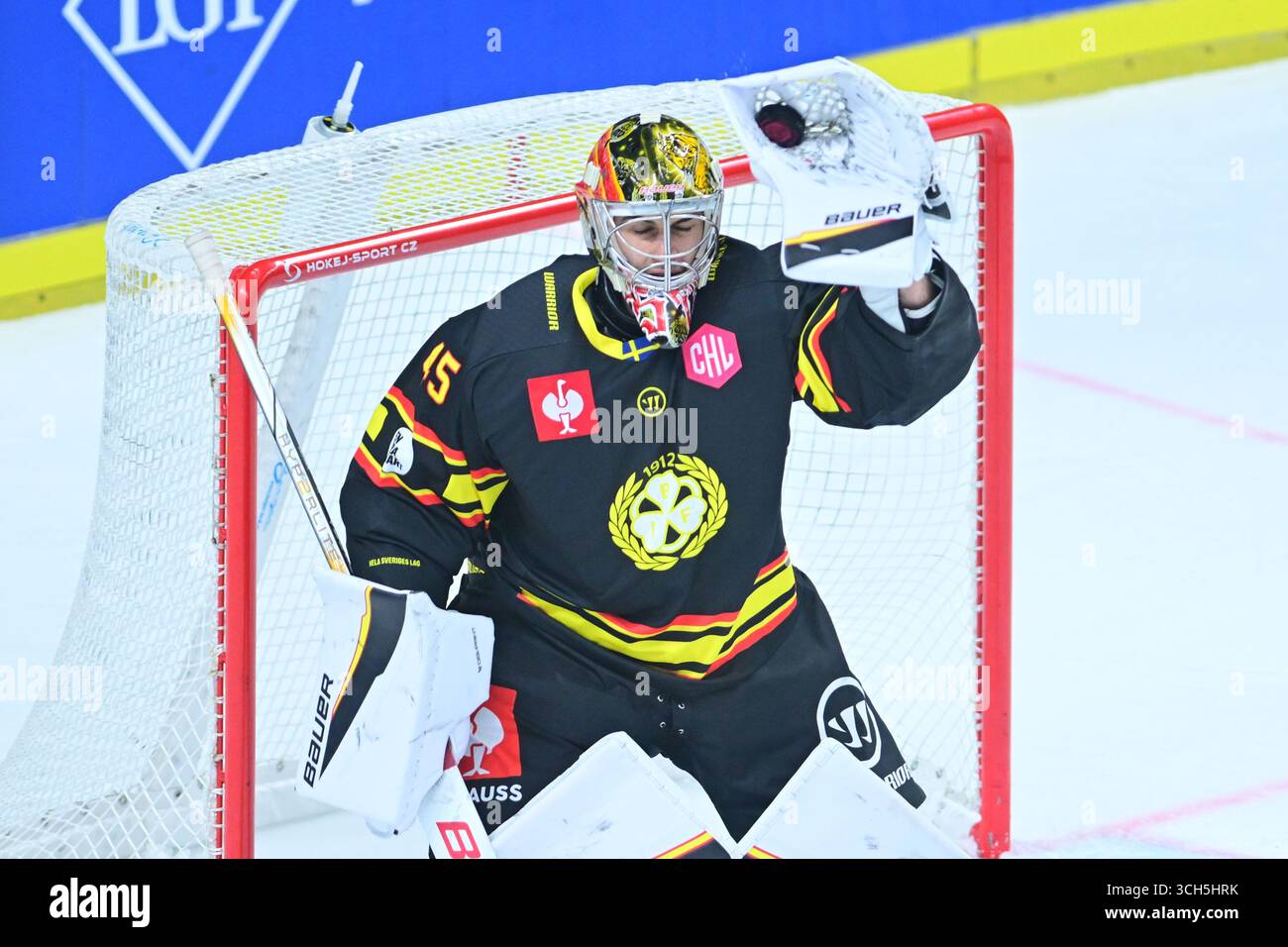 Goalkeeper Damian Clara (Brynas) in action during the Champions Hockey ...