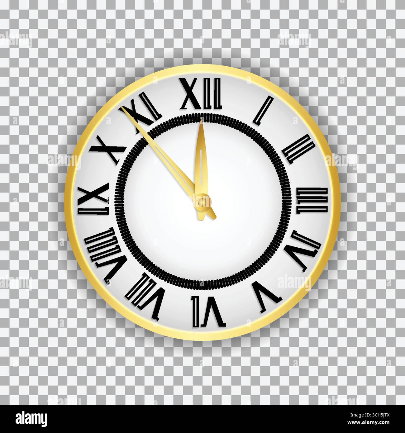 a golden clock with realistic design Stock Vector Image & Art - Alamy