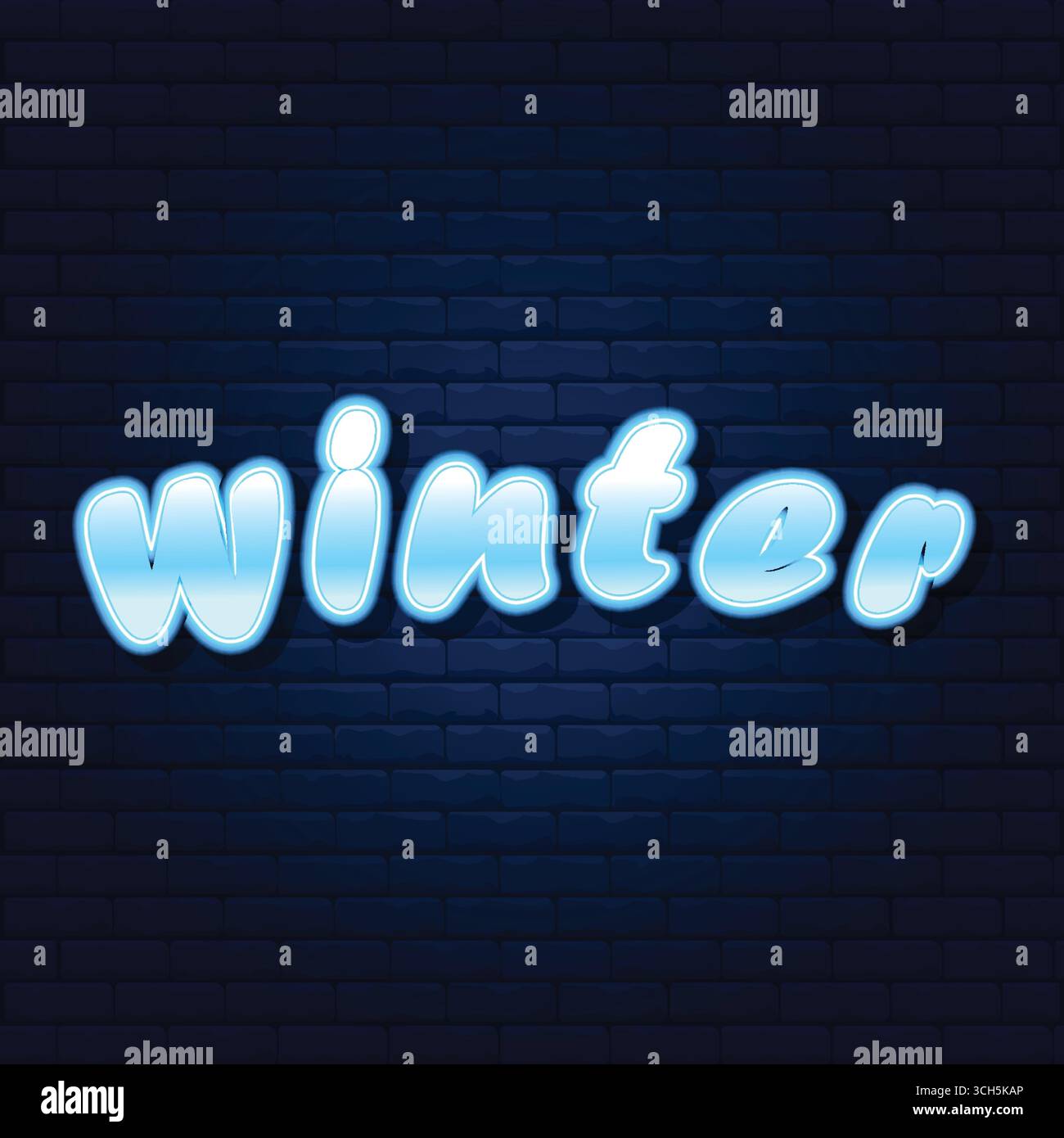 Glowing blue neon sign letters Stock Vector Images - Alamy