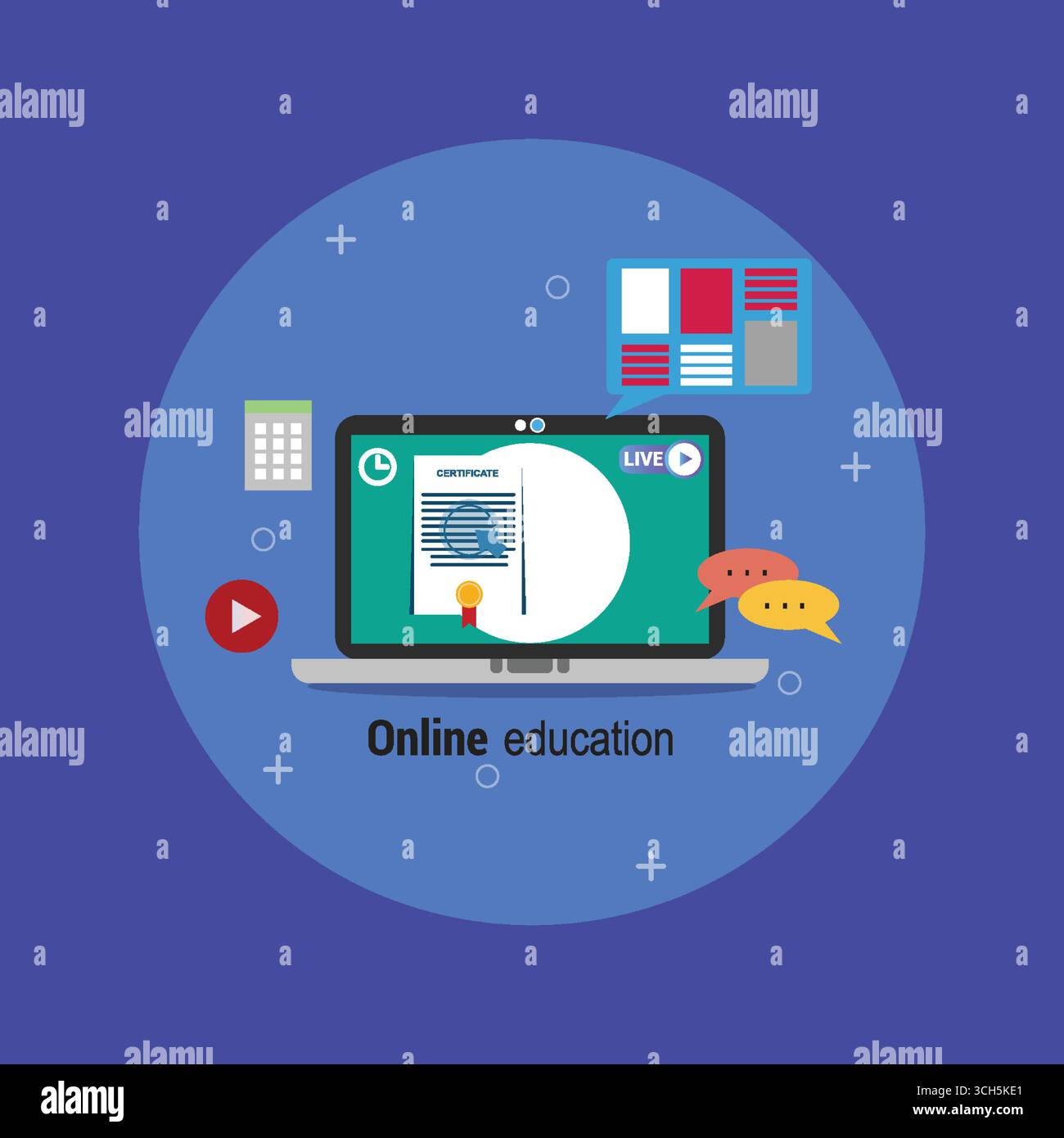 Remote learning tech background Stock Vector Images - Alamy