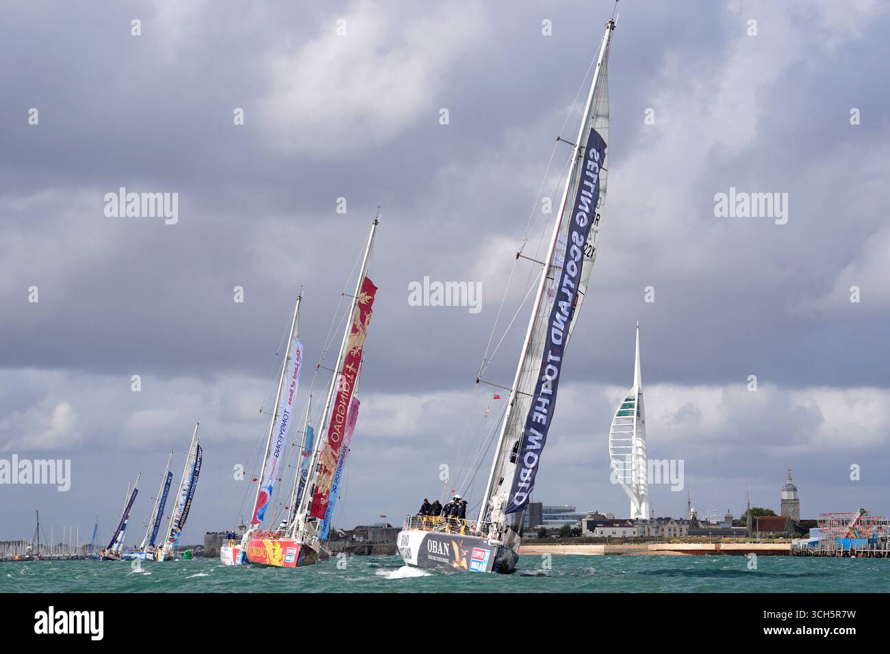 Team Scotland leads a parade of sail out of Portsmouth Harbour as ...