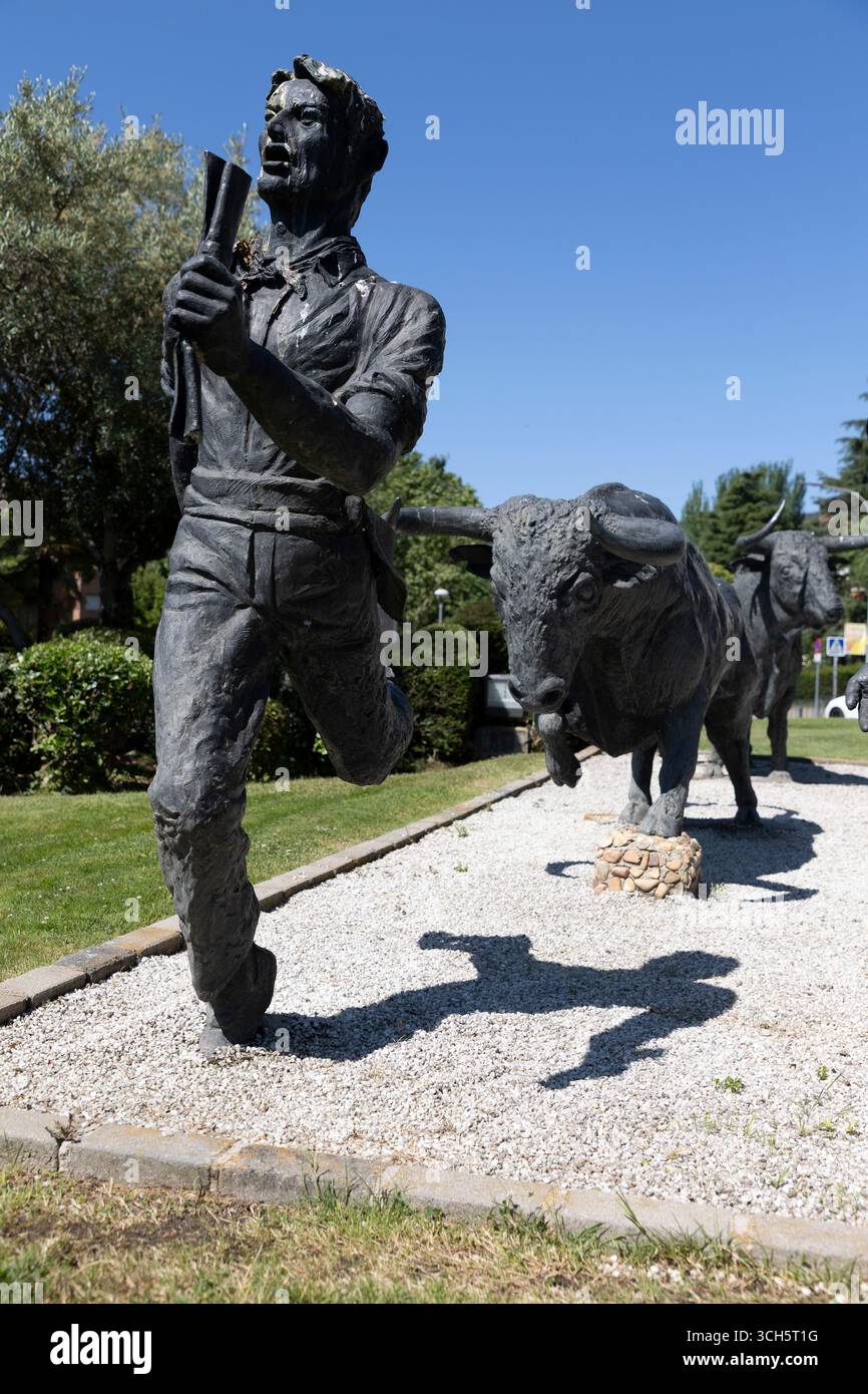 Bronze Statues Depicting Bull-Running Scene – Cultural Monument in ...