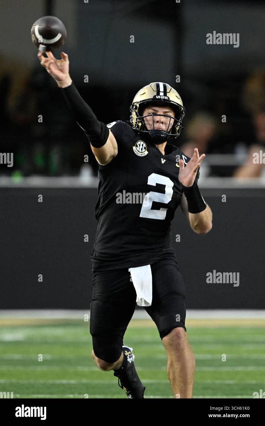 Vanderbilt quarterback Diego Pavia (2) during an NCAA football game ...