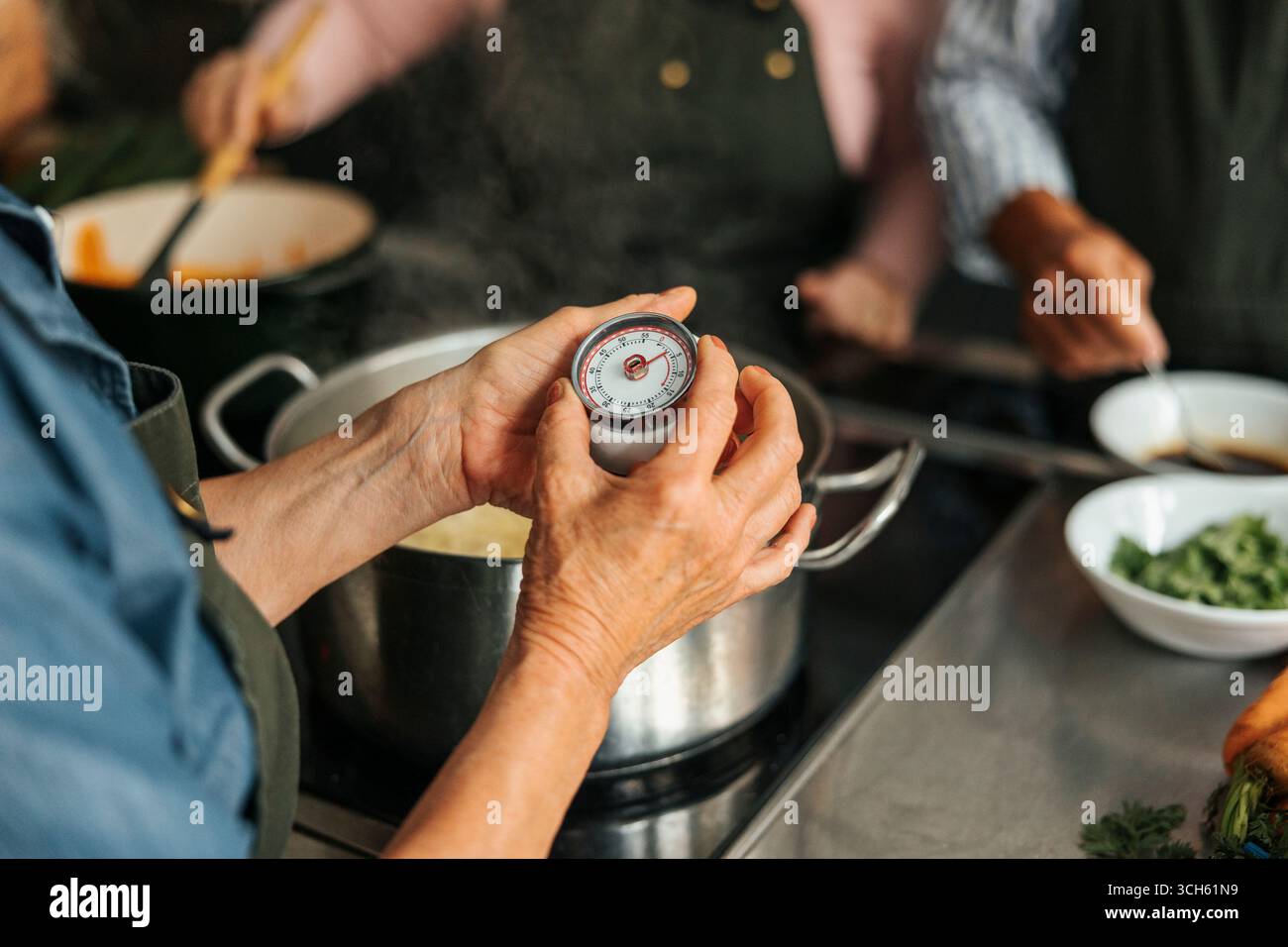 Midsection senior woman setting hi-res stock photography and images - Alamy