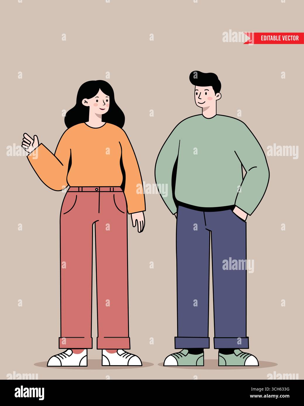 Couple fashion vintage Stock Vector Images - Alamy