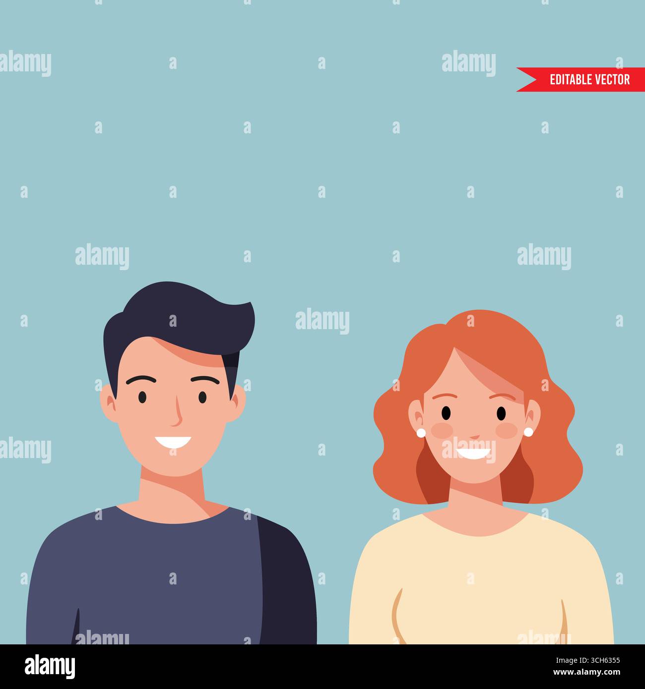 Smiling young couple man Stock Vector Images - Alamy
