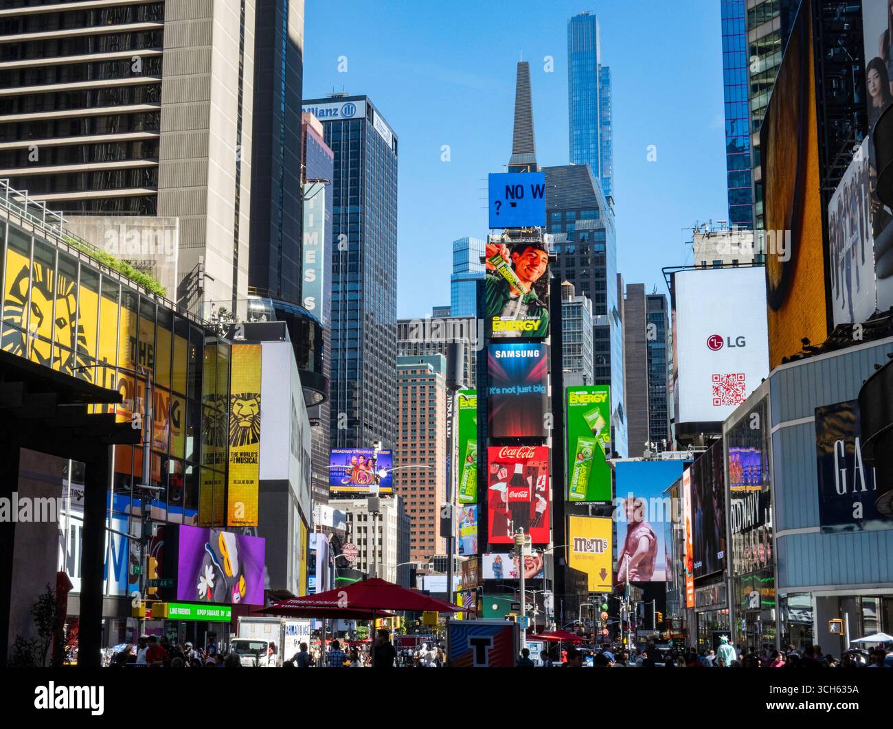 Times Square buildings are covered with bright electronic billboards 24 ...