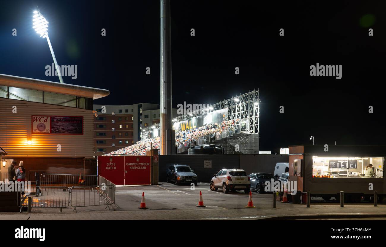 Wrexham Football Club's tempory Kop stand, nicknamed "the fourth wall ...
