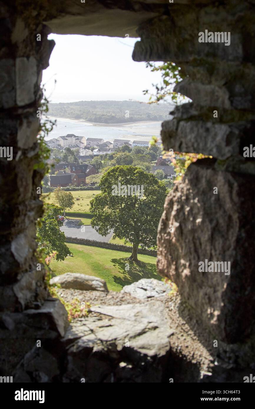 view from window of dundrum castle over dundrum towards murlough ...
