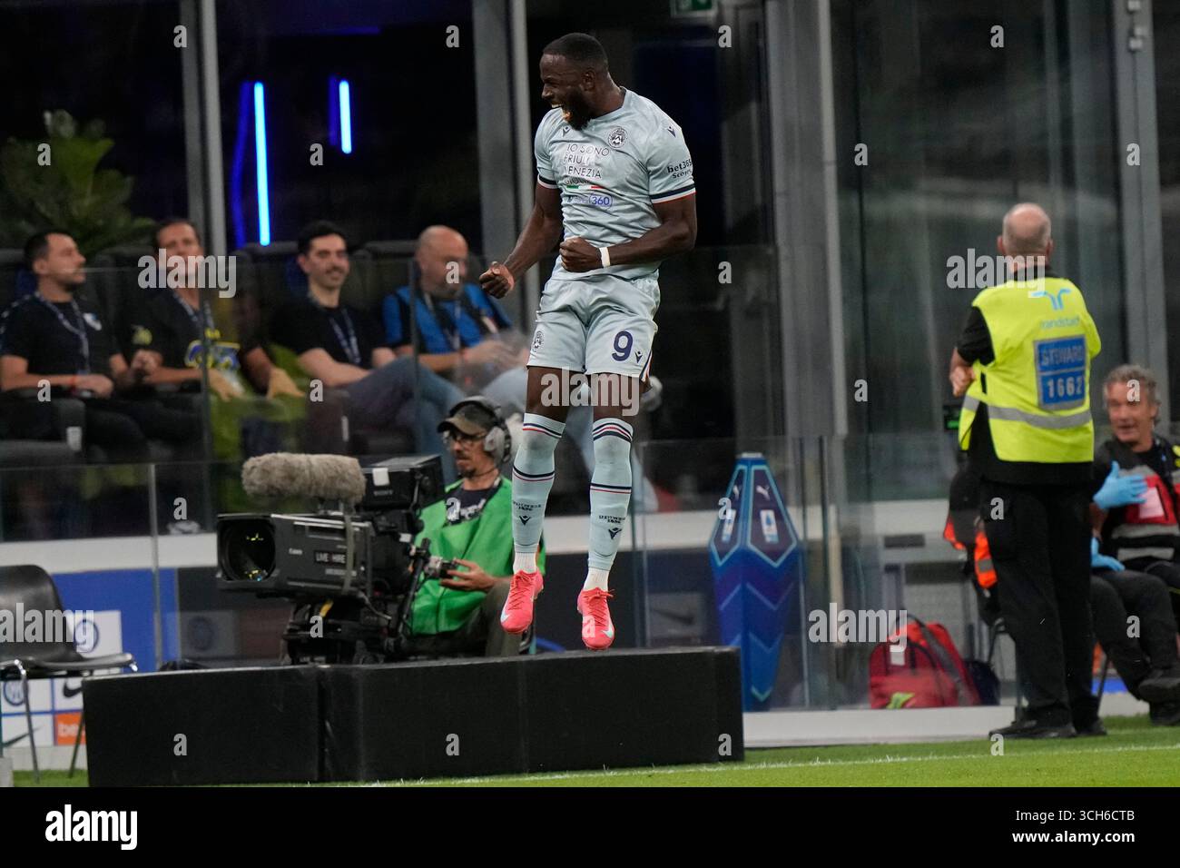 Udinese's Keinan Davis celebrates after scoring his side's first goal ...