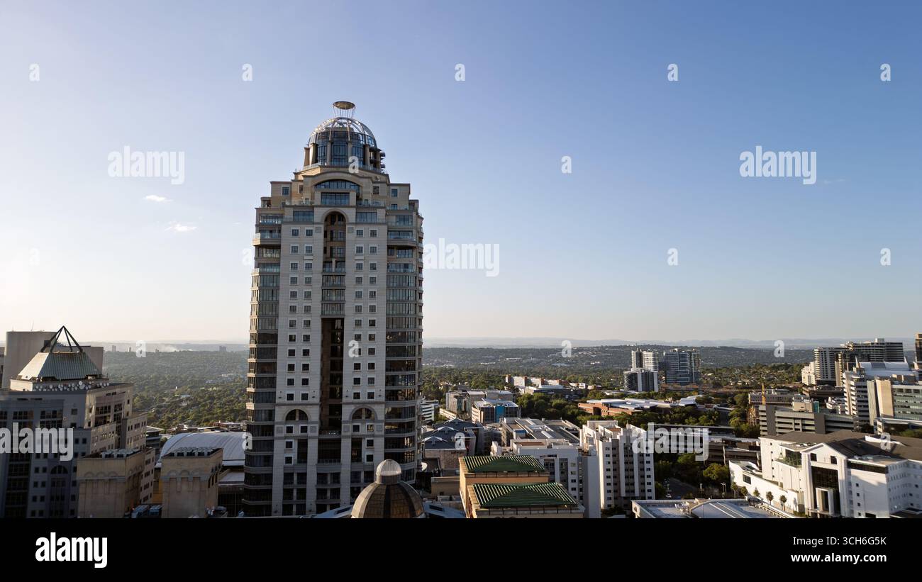 aerial view Johannesburg , South Africa, Sandton, sandown, panoramic ...
