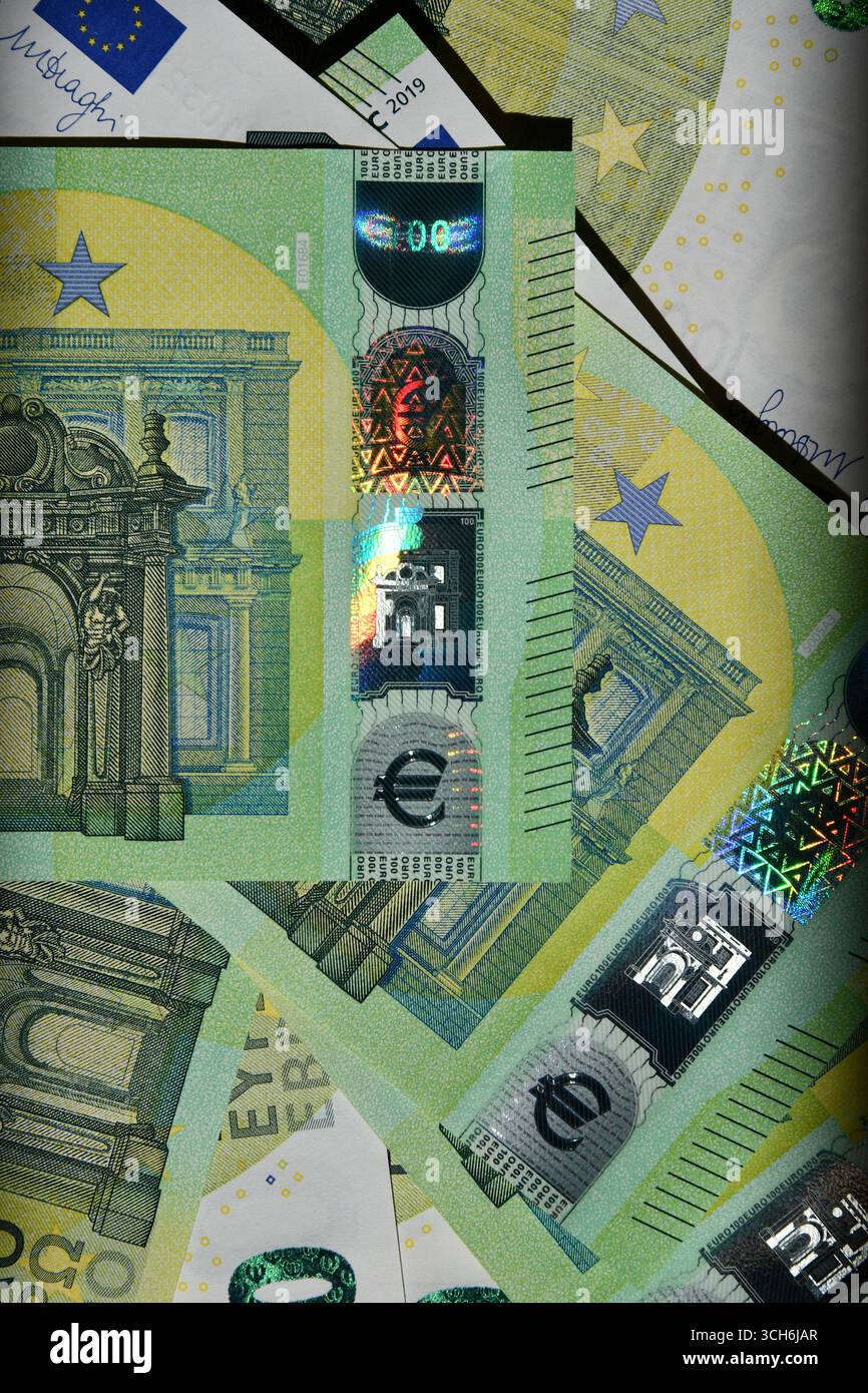 Euro banknotes illustrate remarkable design features including ...