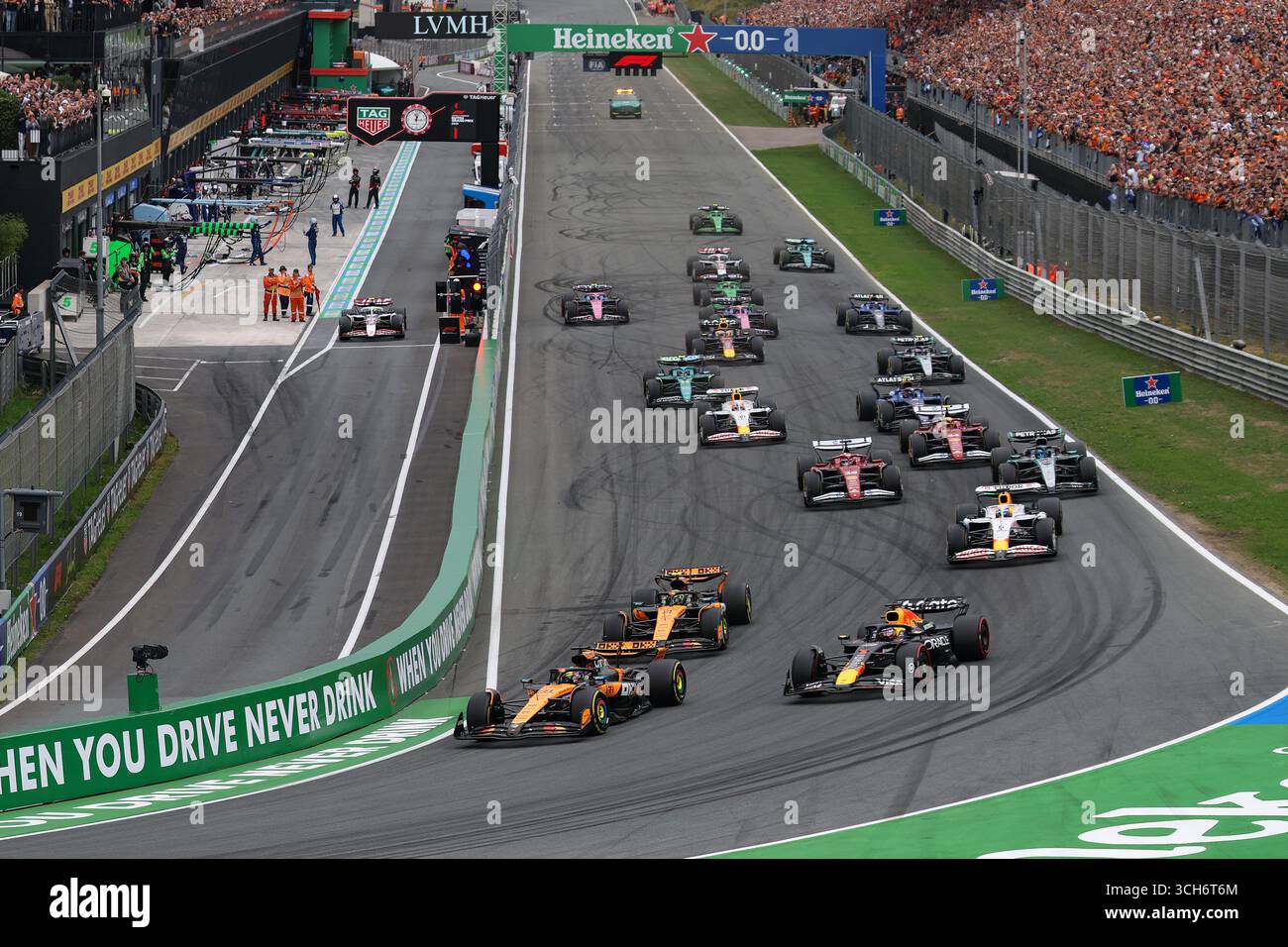 Formula 1 Cars and Pilots at starting line during the Formula 1 Grand ...