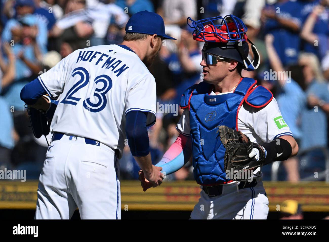 Toronto Blue Jays relief pitcher Jeff Hoffman (23) celebrates with ...