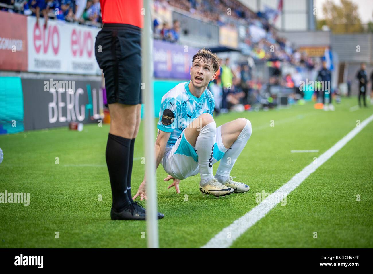 Sandefjord 20250831. Bodø/Glimt's Håkon Evjen in the elite football ...
