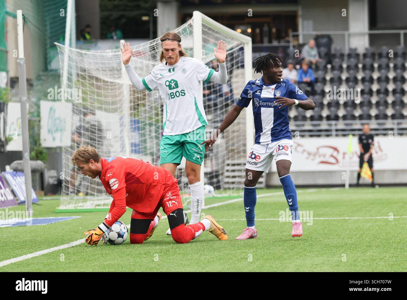 Hamar 20250831. The elite football match between HamKam and Sarpsborg ...