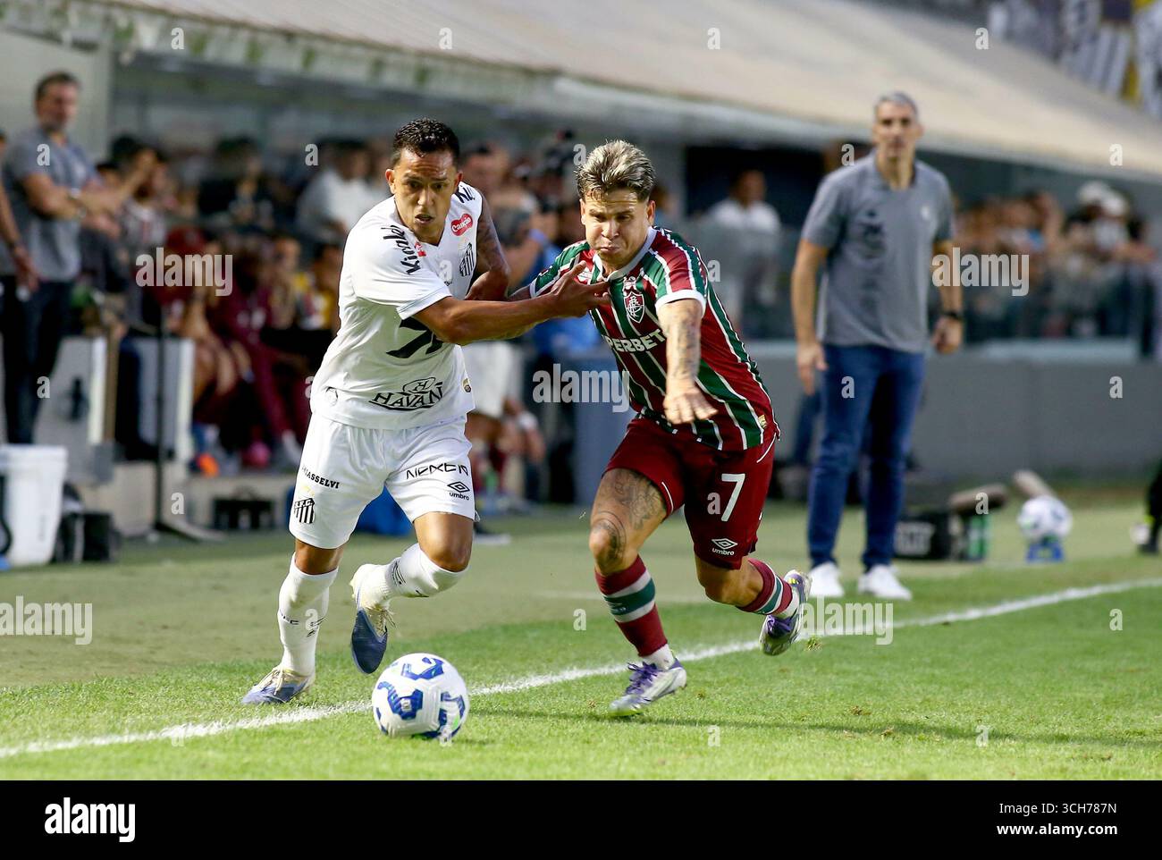 SP - SANTOS - 08/31/2025 - BRAZILIAN A 2025, SANTOS x FLUMINENSE - Igor Vinicius, Santos player ...