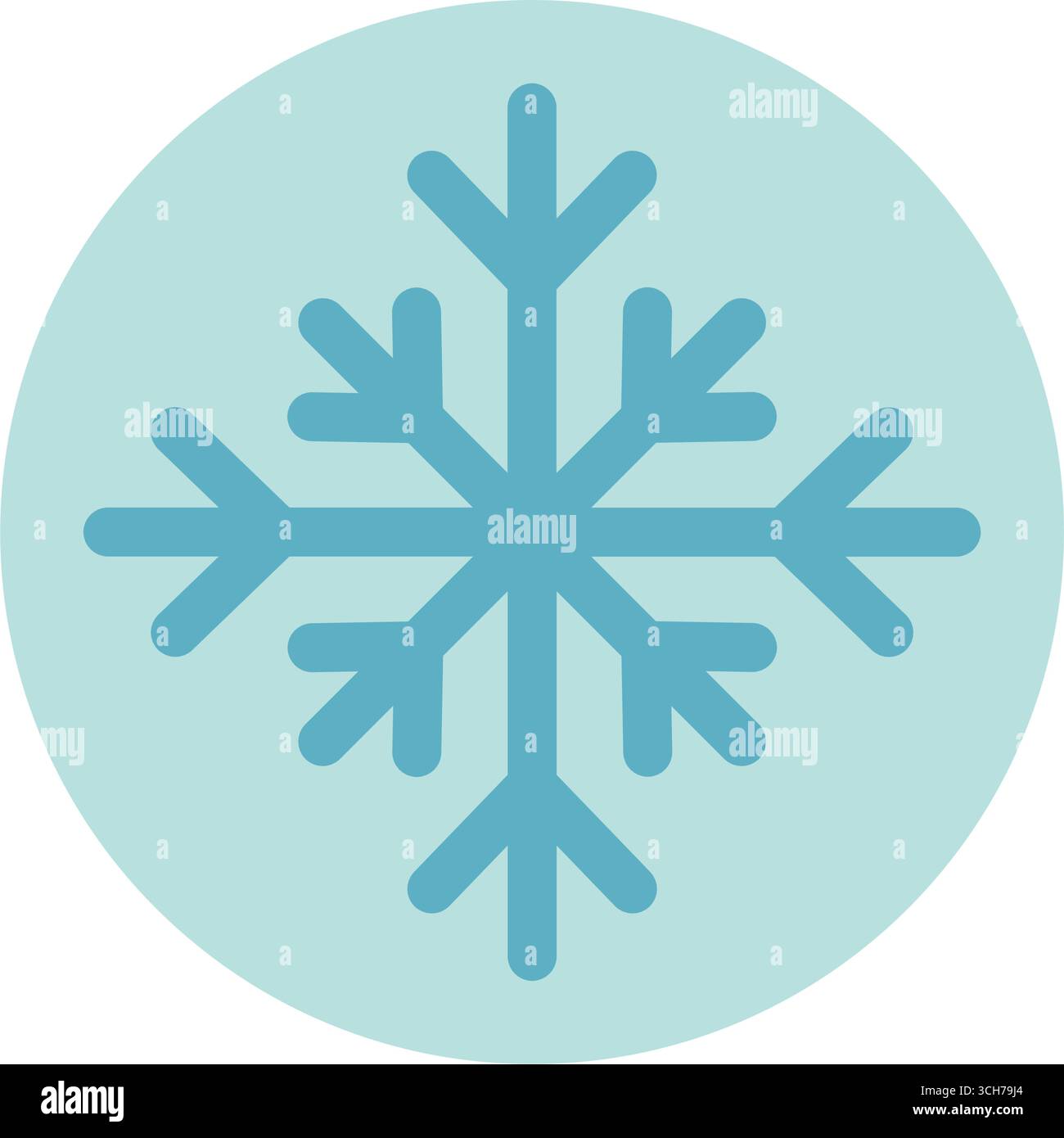 Flat Blue Snowflake Circle Sticker Badge Stock Vector Image & Art - Alamy