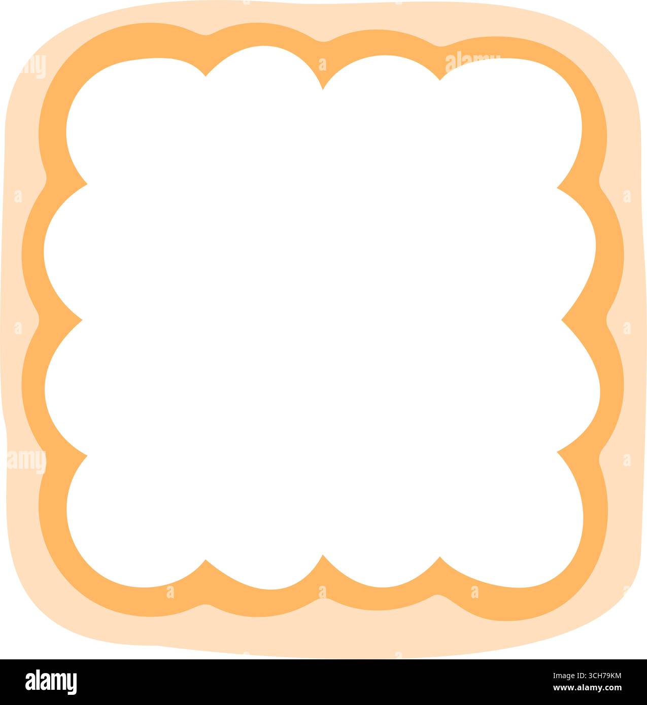 Groovy Scallop Rectangle Wavy Outline Border Stock Vector Image & Art ...