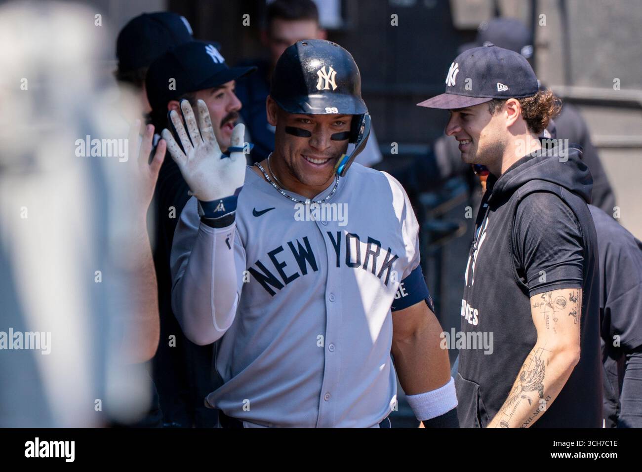 CHICAGO, IL - AUGUST 31: Aaron Judge #99 of the New York Yankees ...