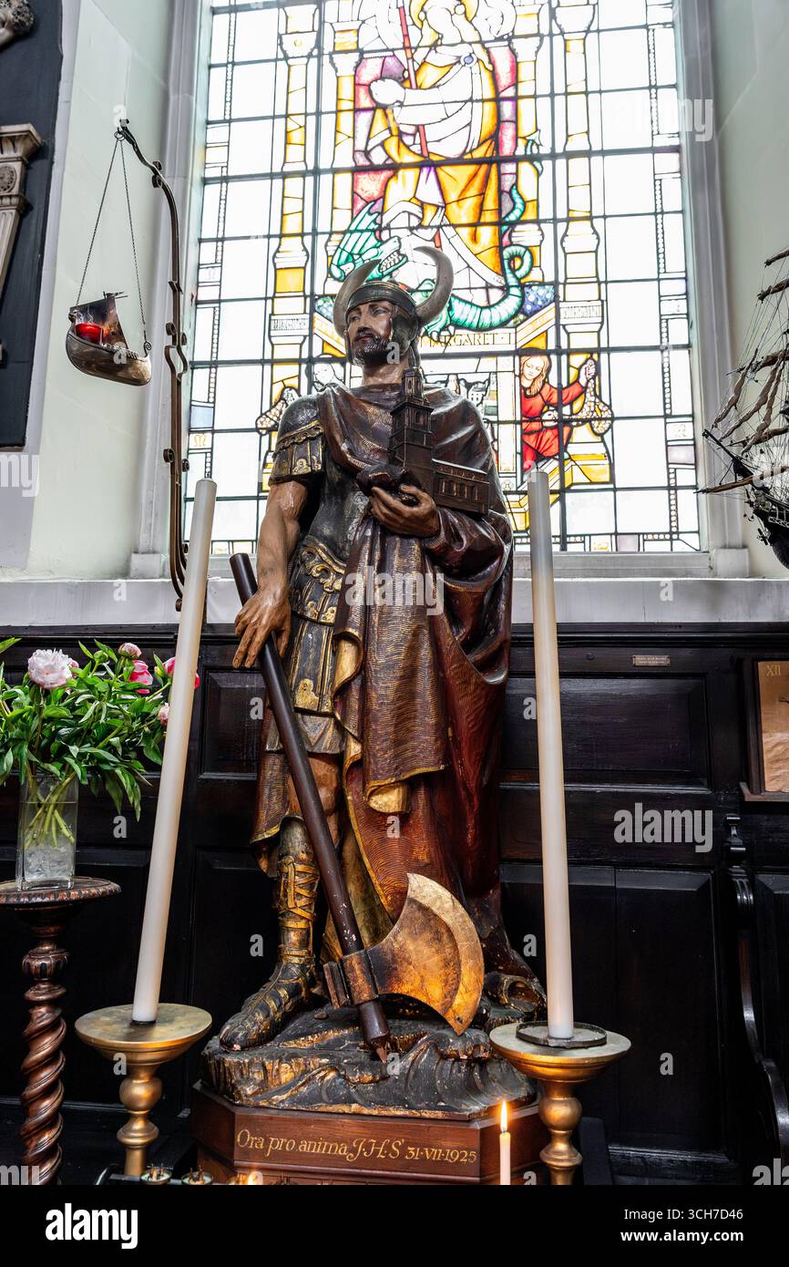 The statue of St Magnus the Martyr inside the Church of St Magnus the ...