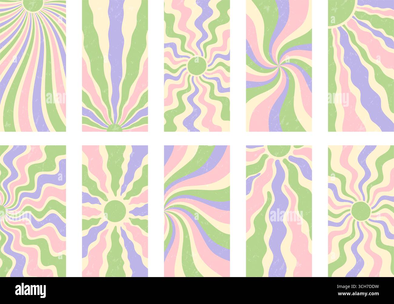 Retro groovy wavy sun Cut Out Stock Images & Pictures - Alamy