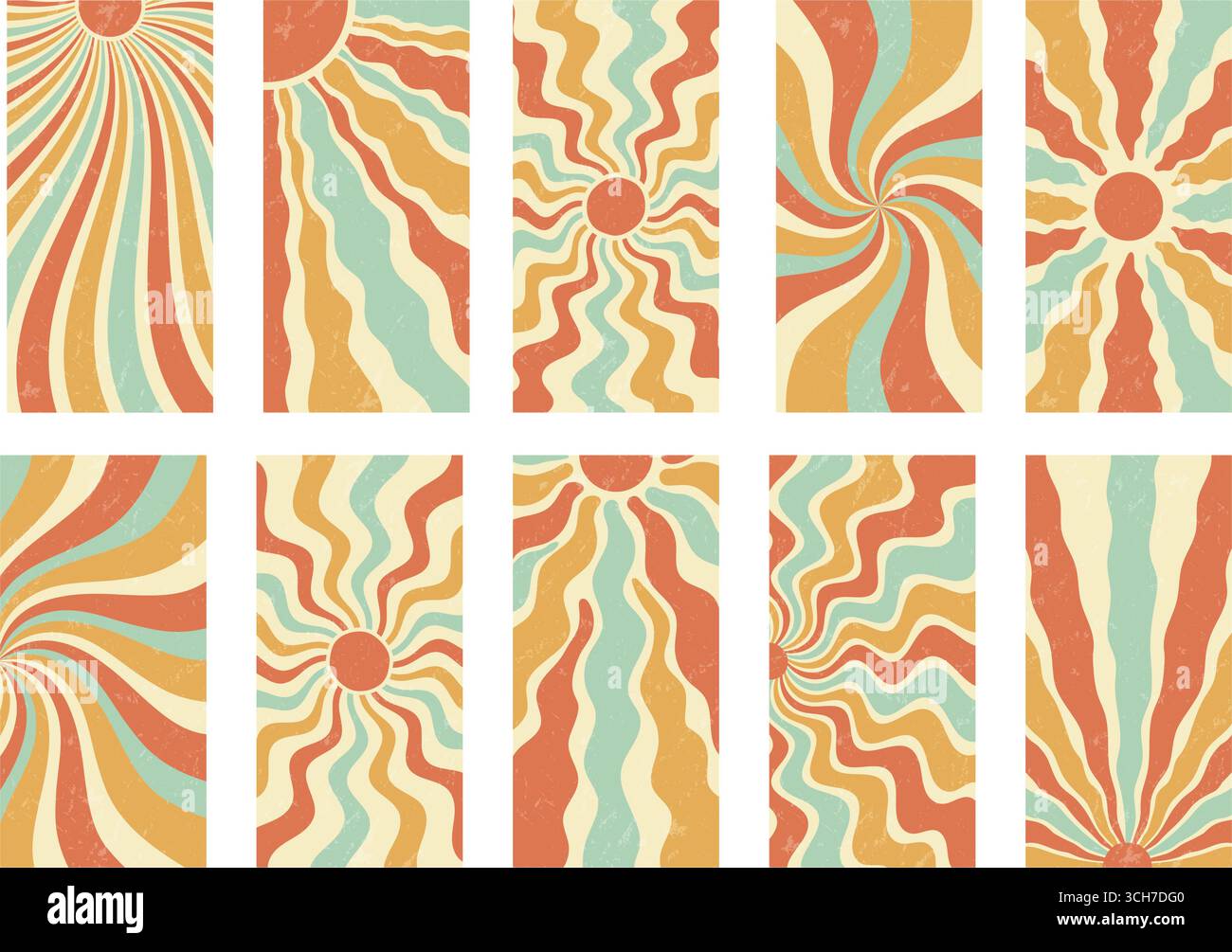 Retro groovy wavy sun Cut Out Stock Images & Pictures - Alamy