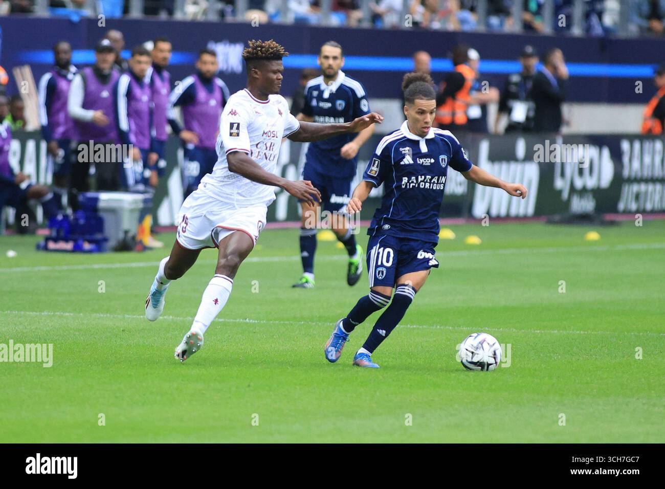 Ilan Kebbal in action during Paris FC vs Metz held at Stade Jean Bouin ...