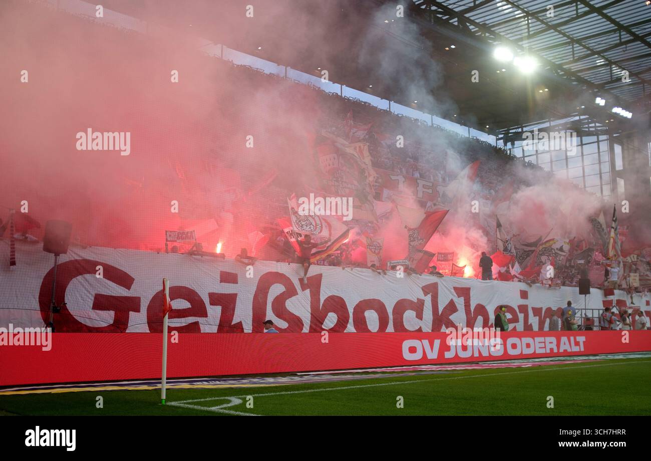 Fan curve FC Cologne, choreography, soccer 1st Bundesliga, 2nd matchday ...