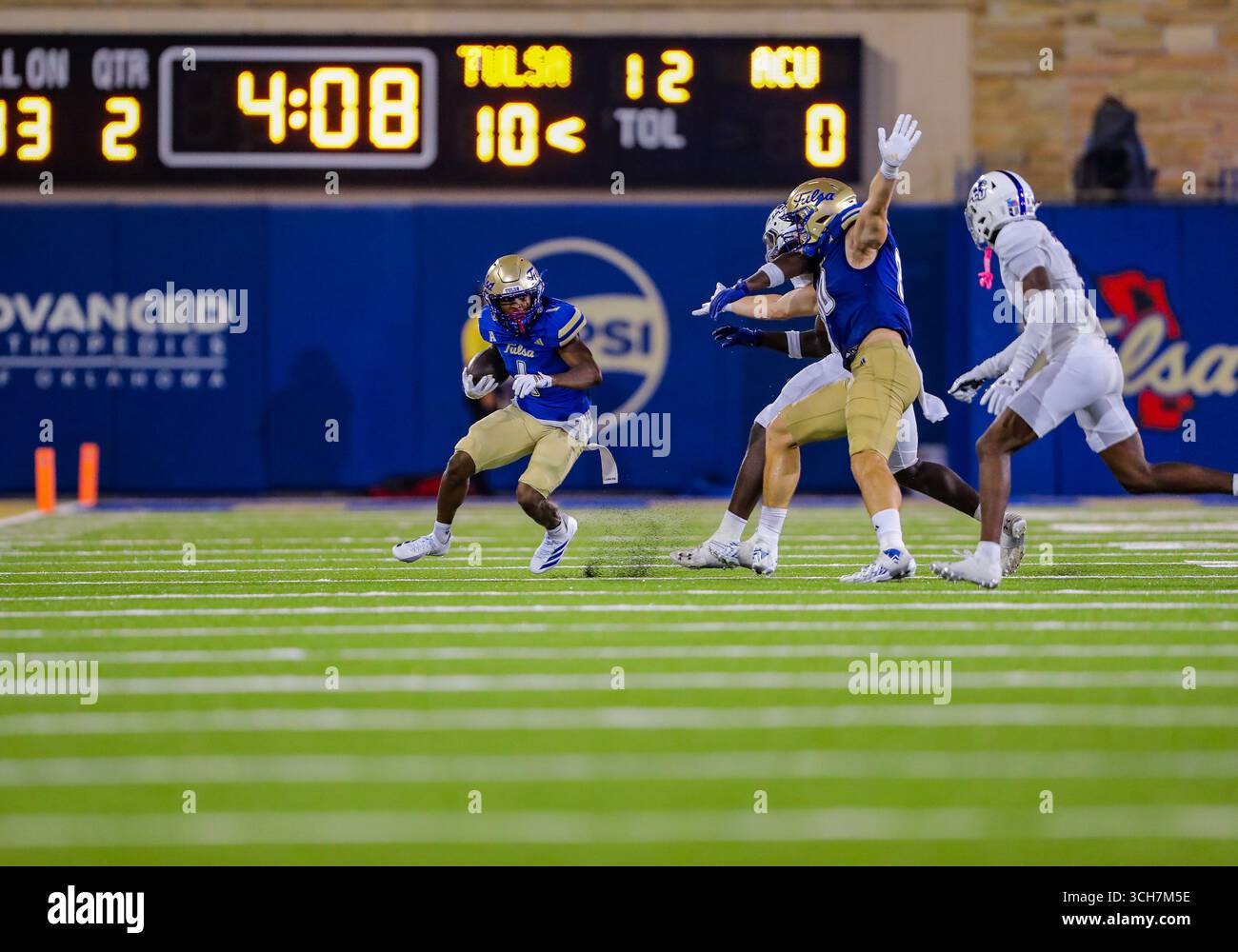 August 30, 2025:.Tulsa Golden Hurricane running back Braylin Presley (1 ...