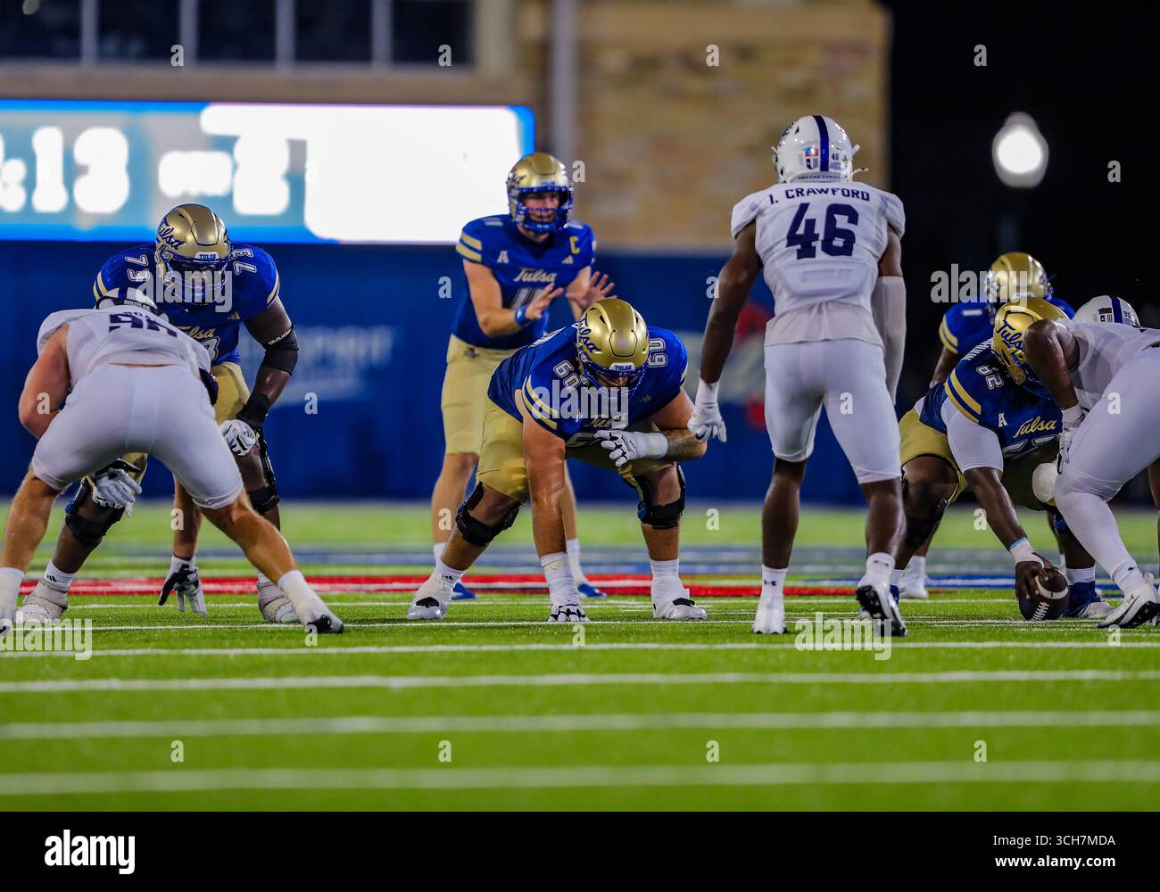 August 30, 2025:.Tulsa Golden Hurricane offensive lineman Hunter Erb ...