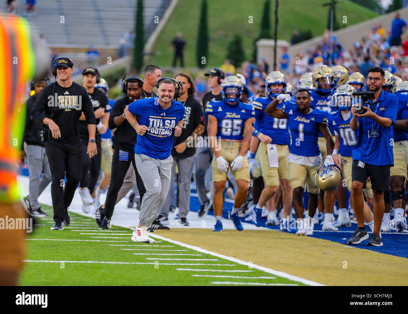 August 30, 2025:.Tulsa Golden Hurricane Assistant Coach Ryan Switzer ...