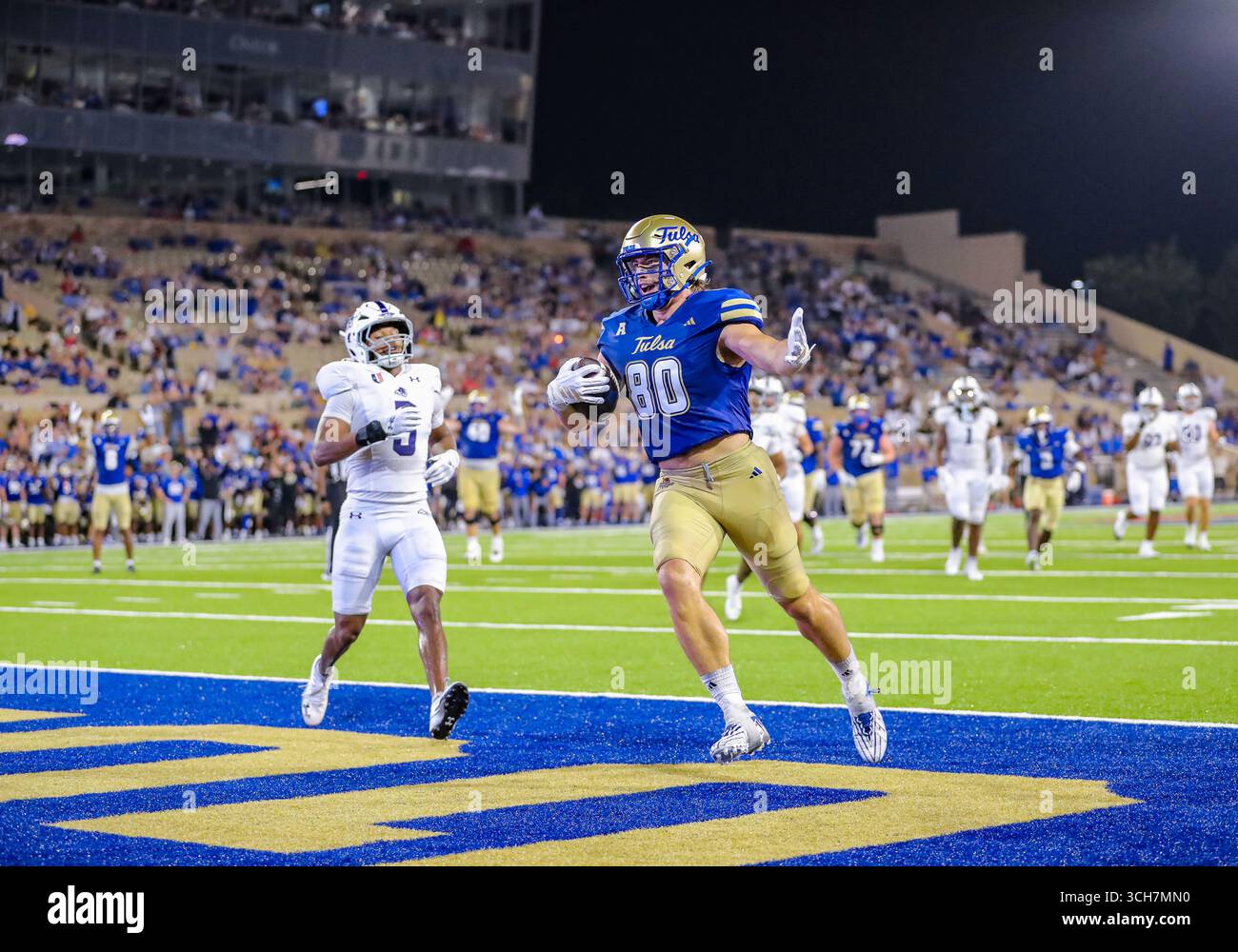 August 30, 2025:.Tulsa Golden Hurricane tight end Brody Foley (80 ...